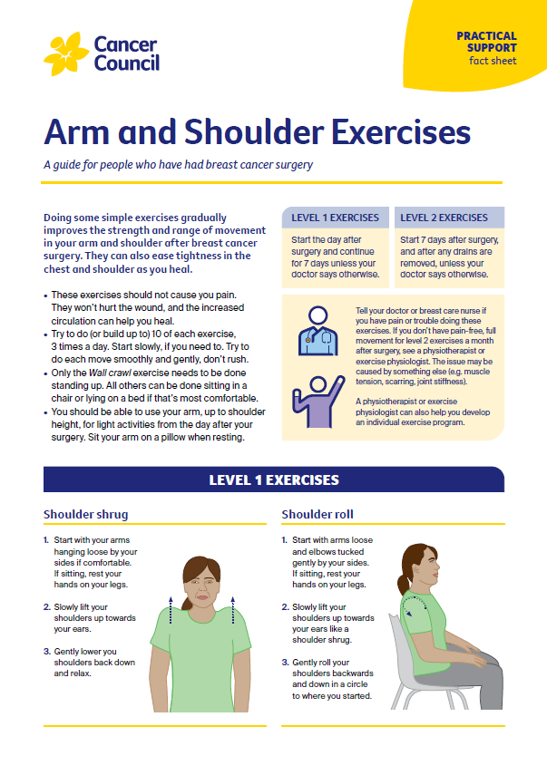Arm Exercises After Breast Surgery | Cancer Council NSW